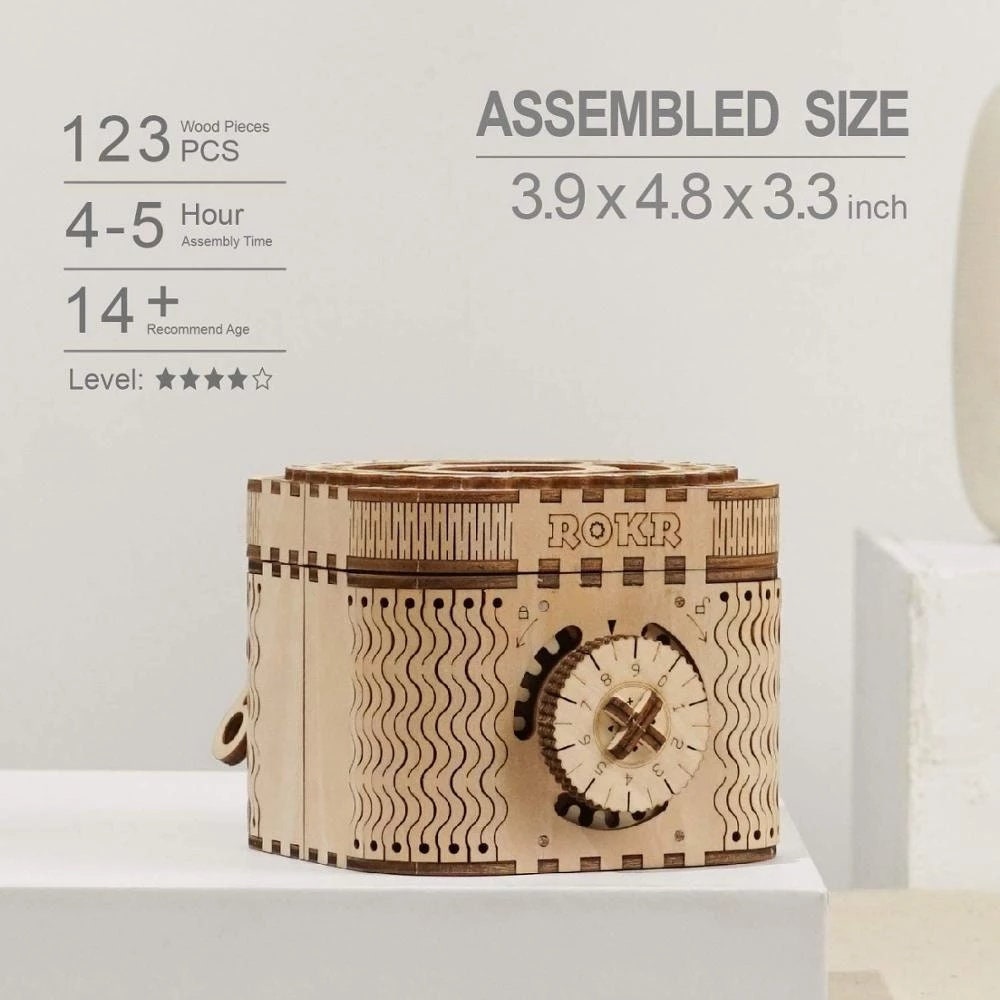 Robotime Rokr Handcrafted Treasure Box Creative 3D Wooden Puzzle Game ...