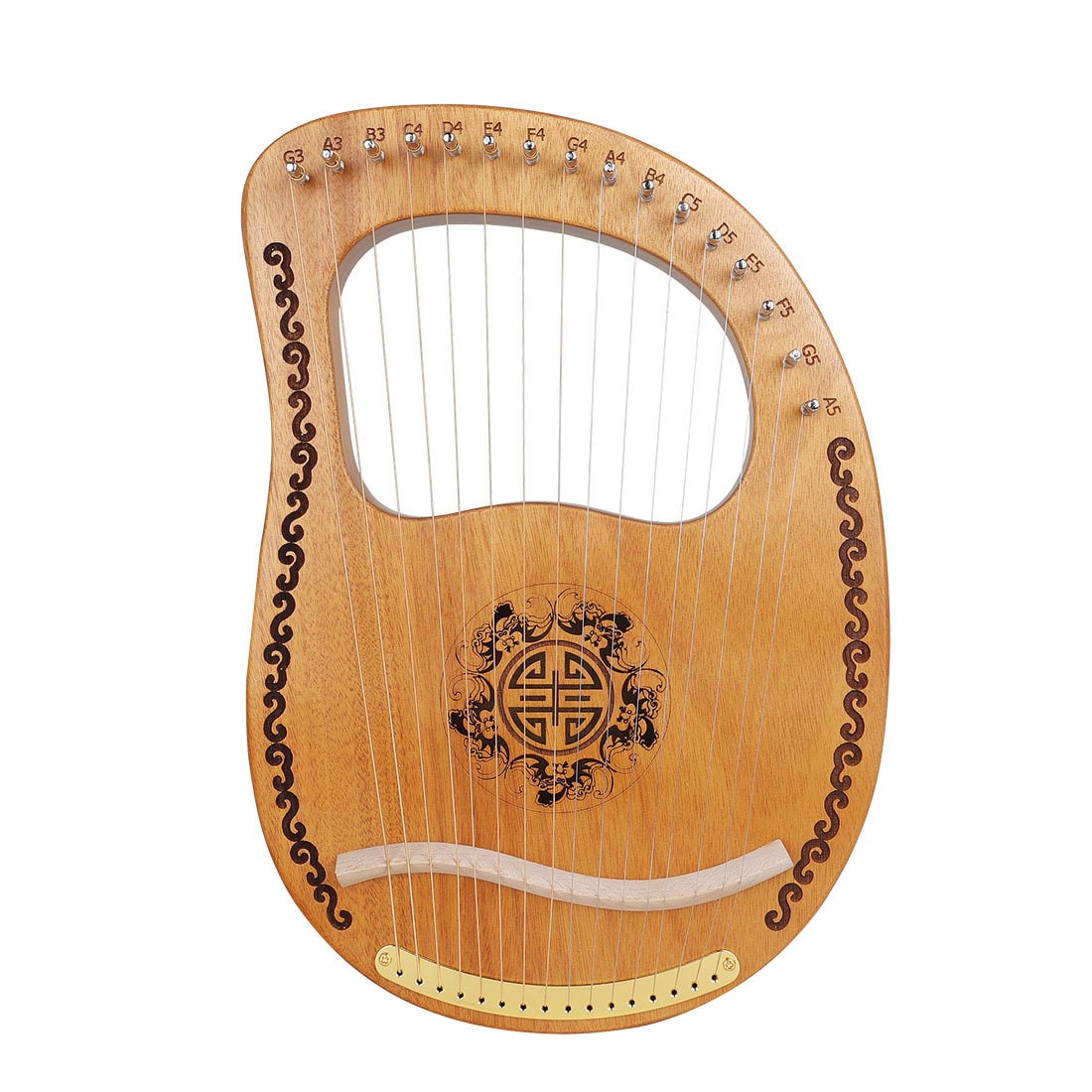 Small Harp, Small Portable Mahogany Handcrafted Wood Harp, Easy to ...