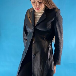 Vintage Leather Jacket Y2K Matrix Maxi Coat in Black. - Etsy