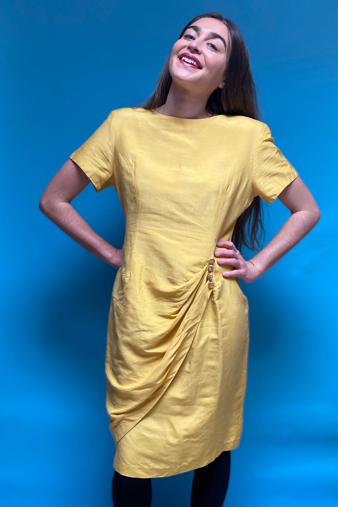 Vintage Summer 80s Yellow Dress. - Etsy UK