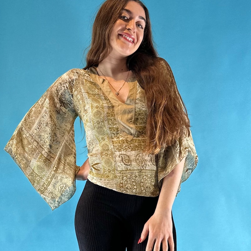 Angel Sleeve Blouse - Etsy