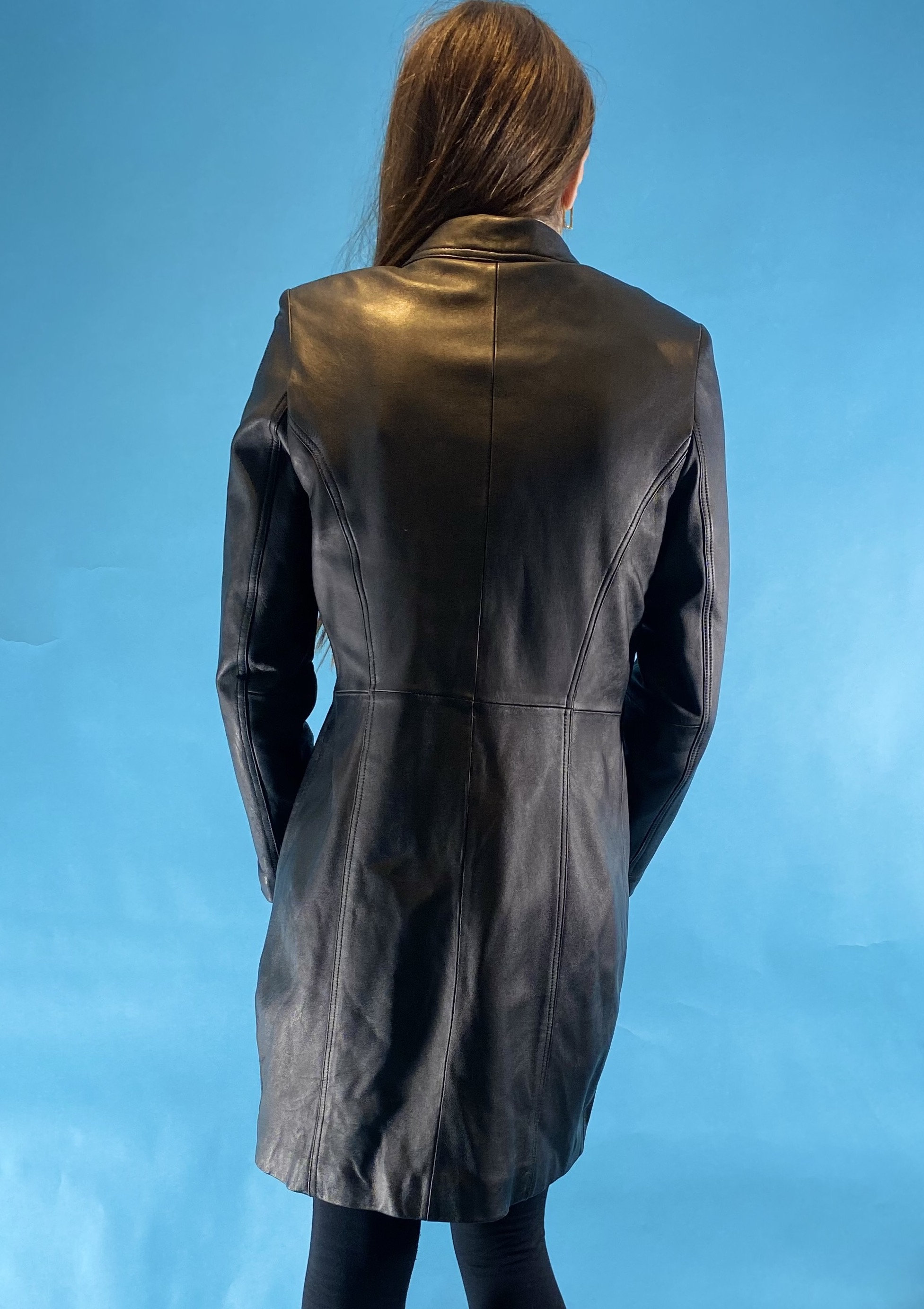 Vintage Leather Jacket Y2K Matrix Maxi Coat in Black. - Etsy