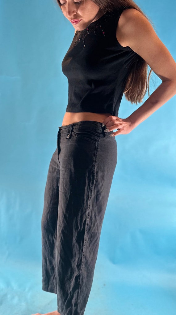 Y2K Vintage Lo-Rise Black Cargo Trousers. - Gem