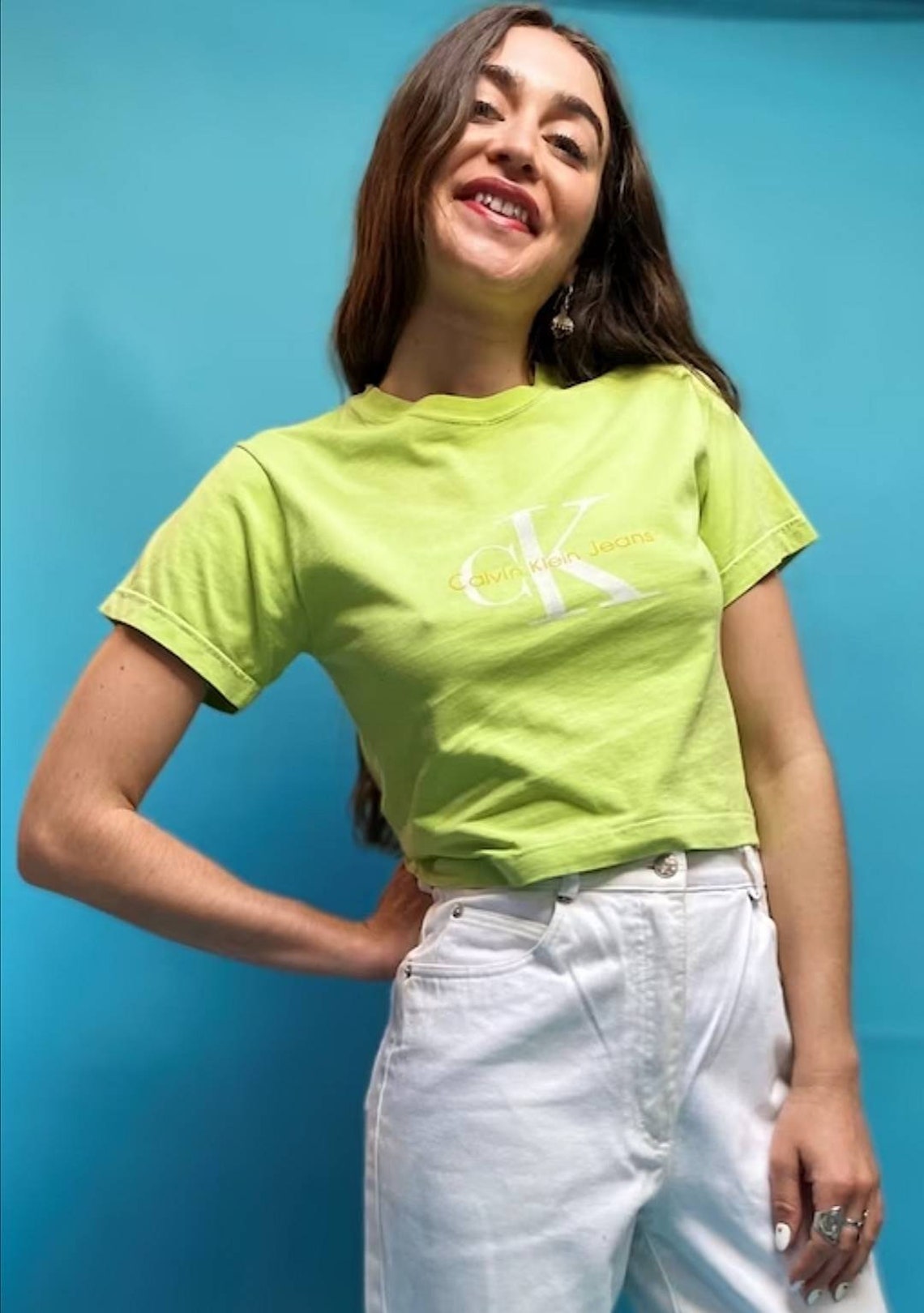 Vintage Y2K CK Calvin Klein Cropped T-shirt. - Etsy