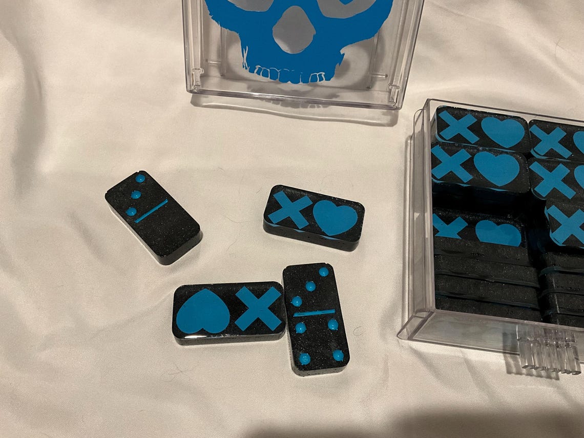 Lights Out Book Inspired Domino Set – Handmade Resin Double Six Dominos ...