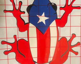 Coqui in Puerto Rican Flag Vinyl Stickers, Cute Decals for Laptops ...