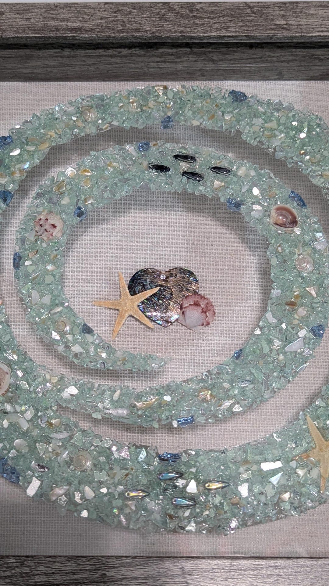 Sea Glass Colored Art With Abalone Heart Options. This is an Upscale ...