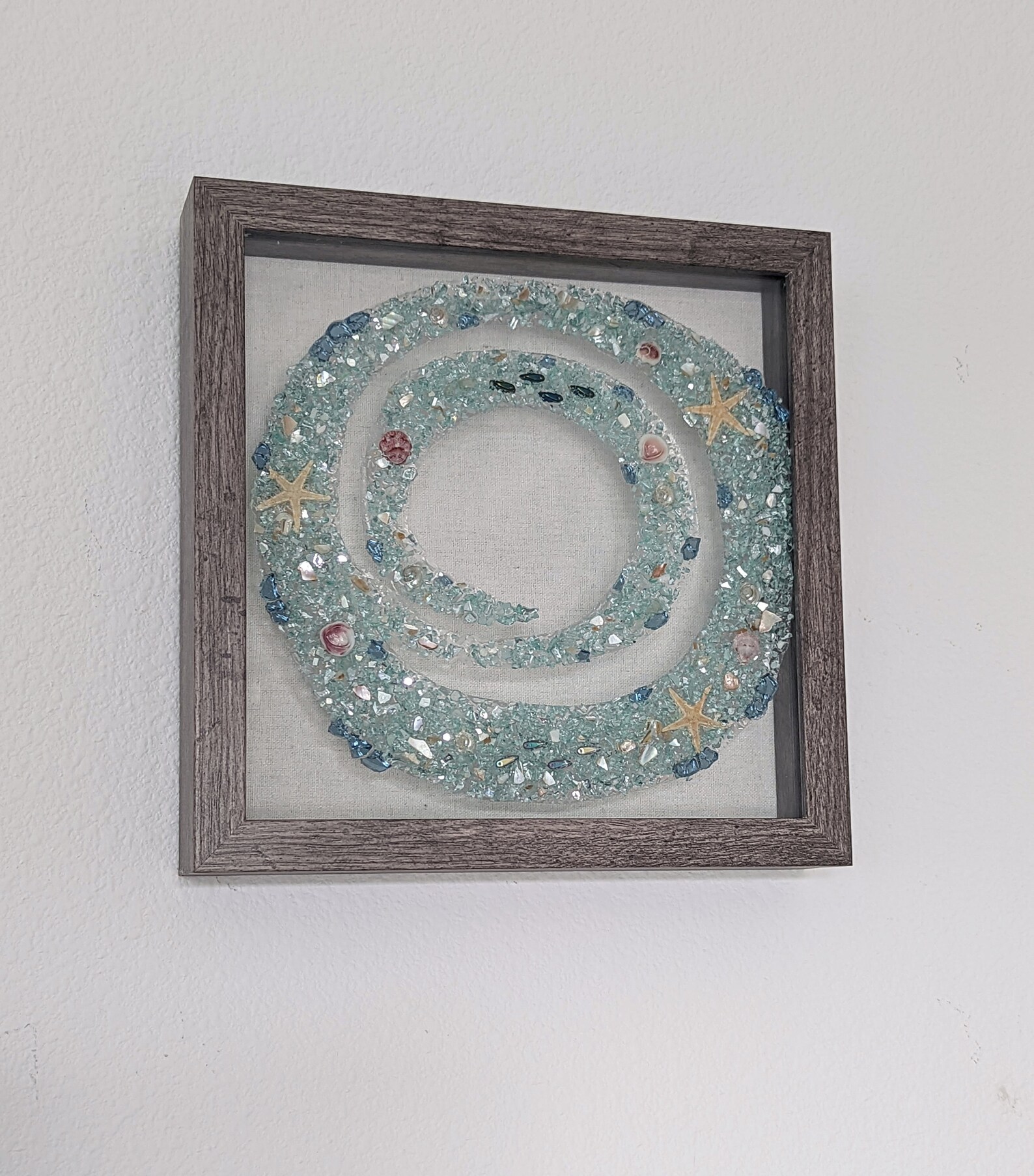 Sea Glass Ocean Wall Art With Sea Shells. This is an Upscale - Etsy