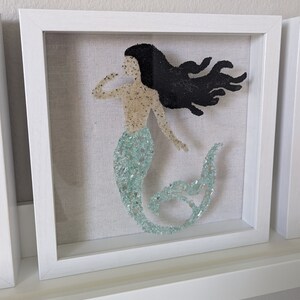 Personalized Mermaid Art in a Framed, 10x10 Inch Shadowbox. Designed ...