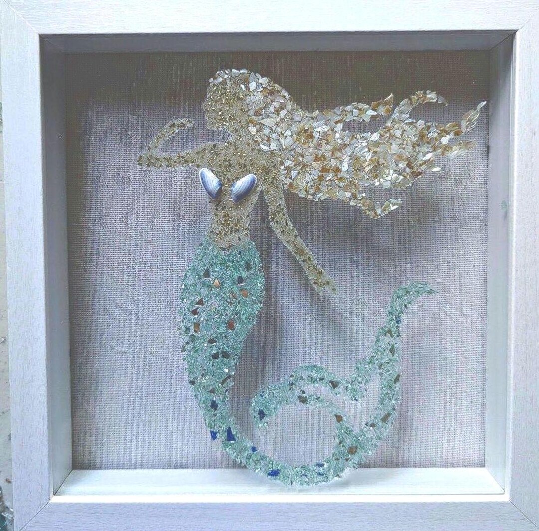 Personalized Mermaid Art in a Framed, 10x10 Inch Shadowbox. Designed ...