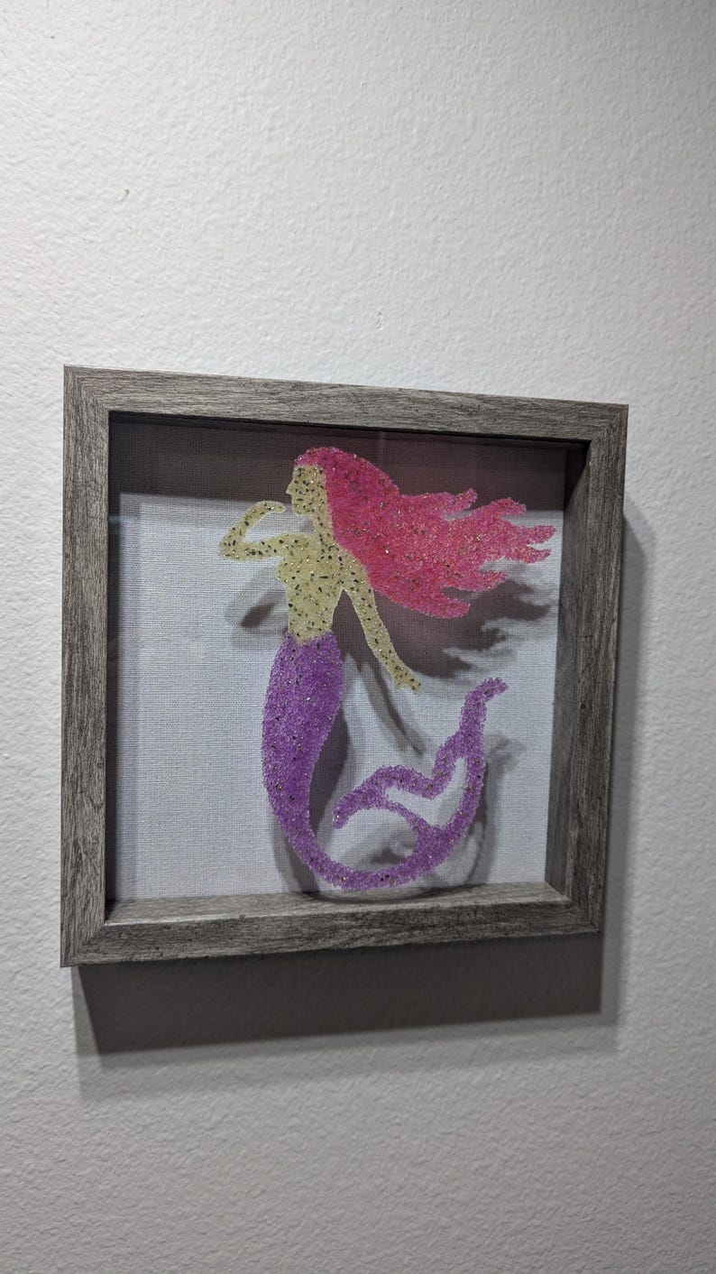 Personalized Mermaid Art in a Framed, 10x10 Inch Shadowbox. Designed ...