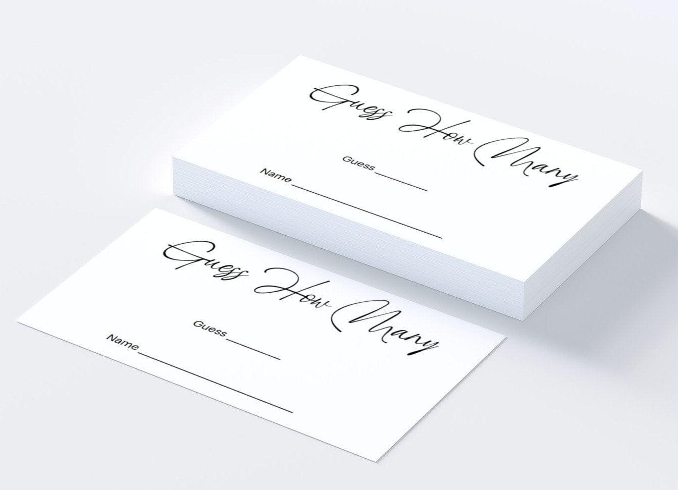 Guess How Many Cards, Guessing Game for Party Wedding or Shower ...