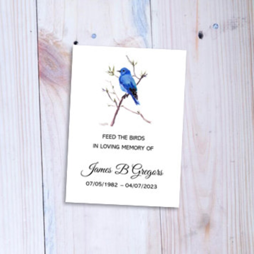 Custom Funeral Bird Seed Packet Favors, Budget Birdseed Envelopes for ...