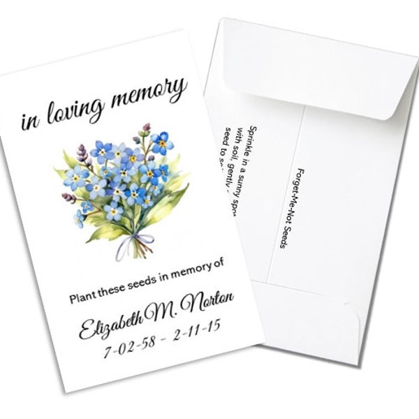 Memorial Seed Packet - Etsy