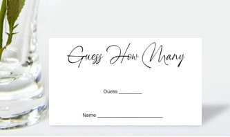 Guess How Many Cards, Guessing Game for Party Wedding or Shower ...