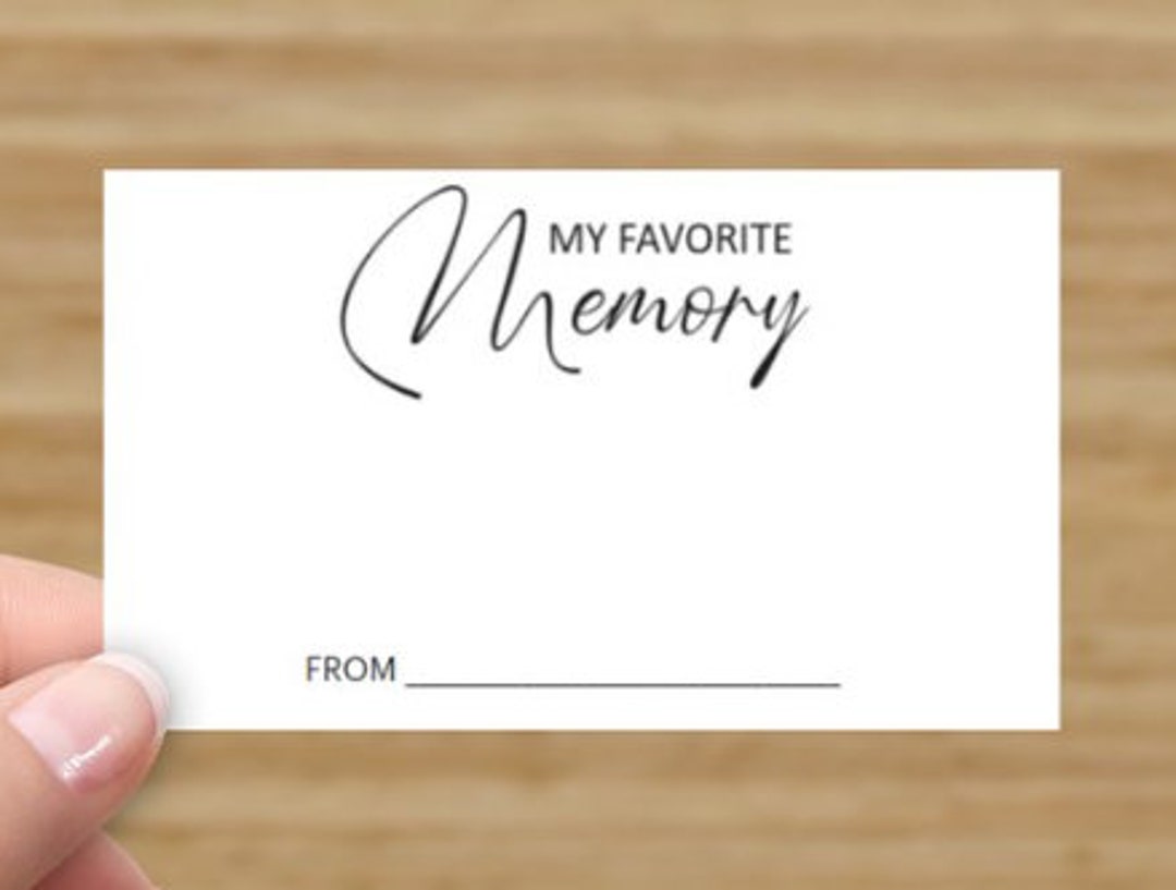 Printed My Favorite Memory Cards, Calligraphy Script, Bridal Shower ...