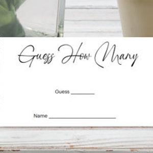 Guess How Many Cards, Guessing Game for Party Wedding or Shower ...
