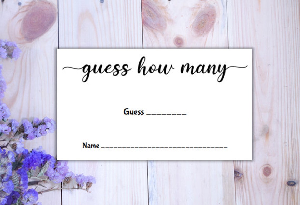 Guess How Many Cards Candy Guessing Game Cards for Baby - Etsy