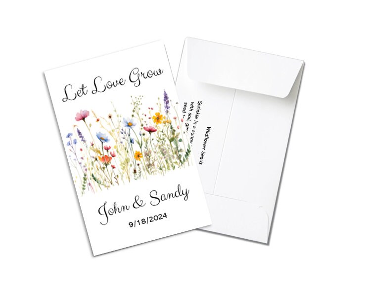 Custom Seed Packet Favors, Bridal Couples Shower, Wedding Reception ...