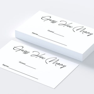 Guess How Many Cards, Guessing Game for Party Wedding or Shower ...