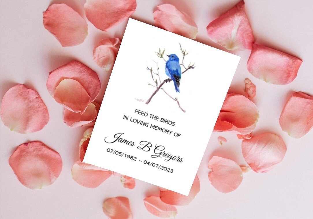Custom Funeral Bird Seed Packet Favors, Budget Birdseed Envelopes for ...