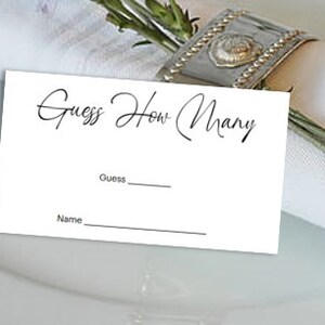 Guess How Many Cards, Guessing Game for Party Wedding or Shower ...