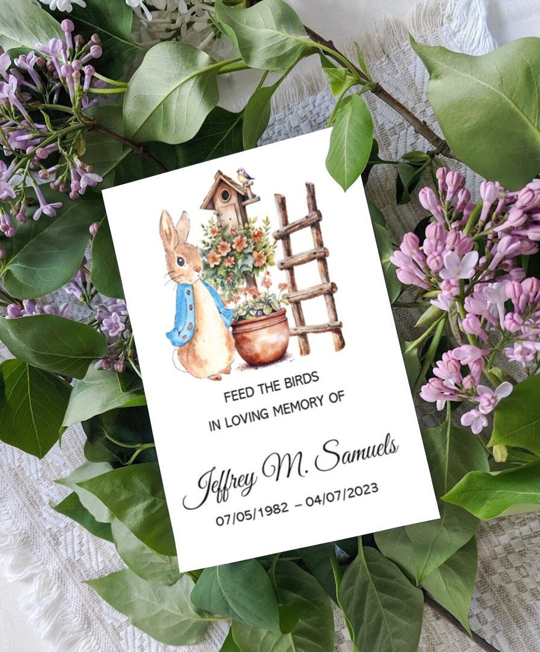 Custom Funeral Bird Seed Seed Packet Favors, Celebration of Life ...