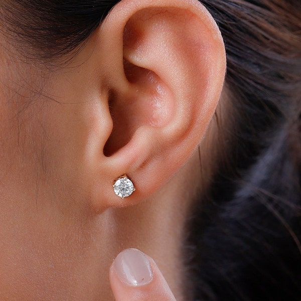 Solitaire Earrings - Etsy UK