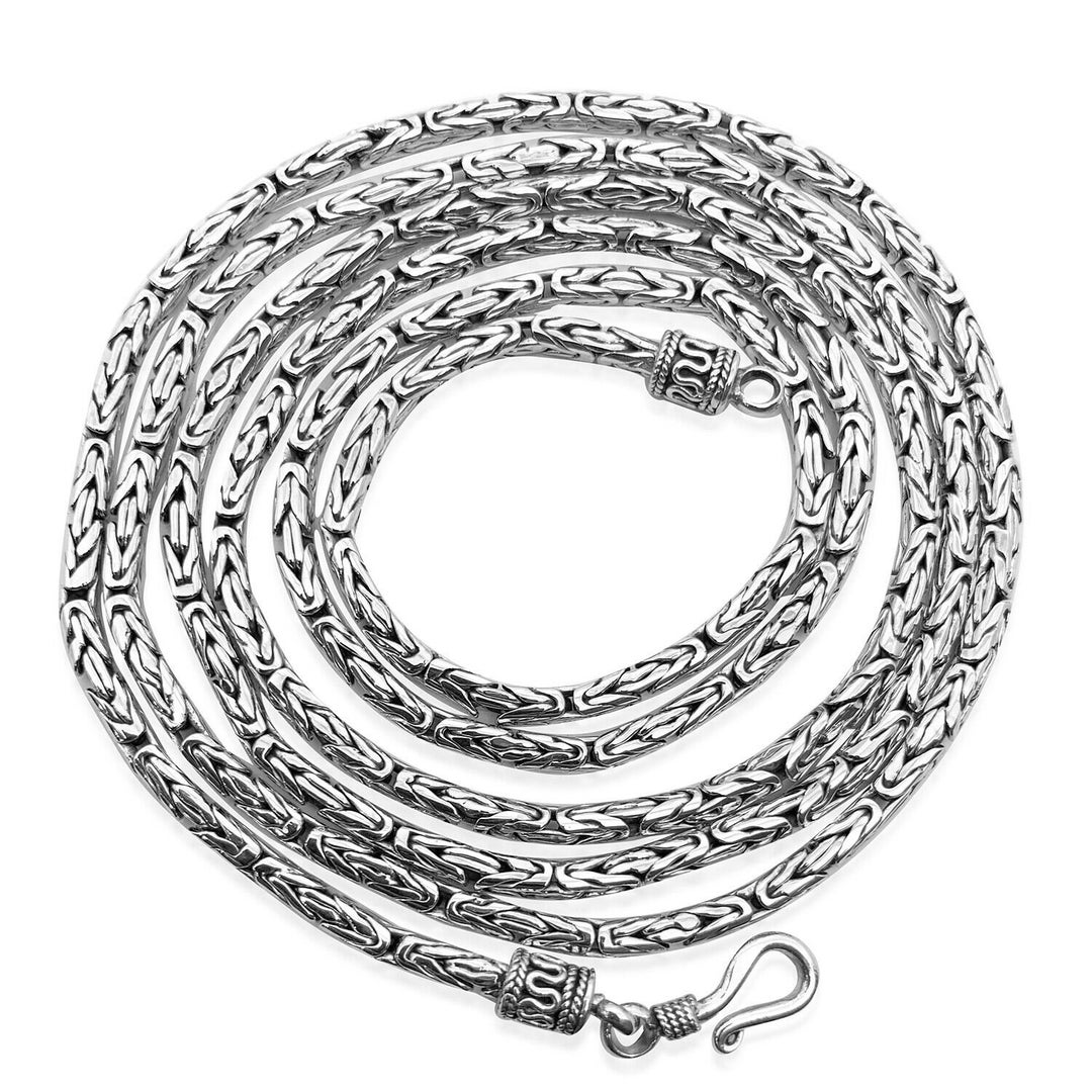 925 Sterling Silver Byzantine Chain Necklace, Handmade 2.5 Mm Solid ...