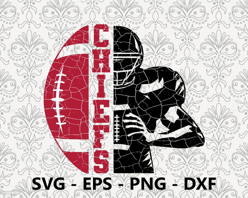 Chiefs Distressed Half Hand Svg, Eps, Png, Dxf, Pdf, Layered File ...