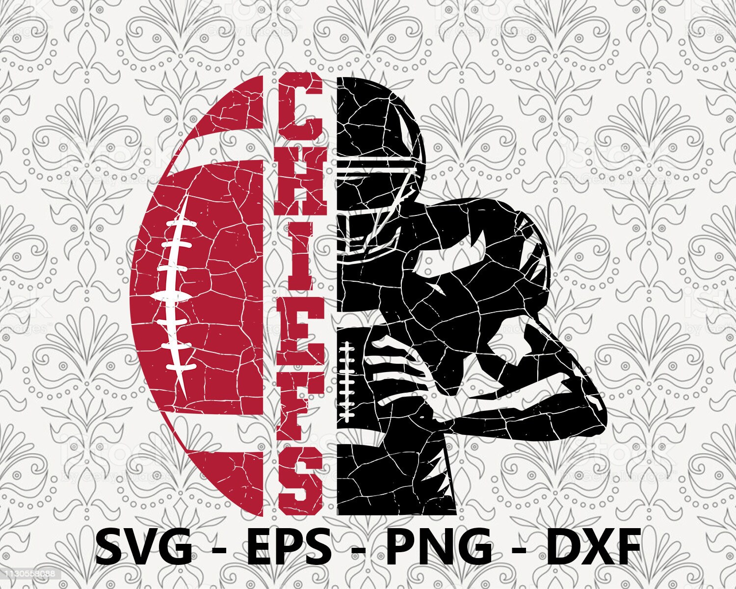 Chiefs Distressed Half Hand Svg, Eps, Png, Dxf, Pdf, Layered File ...