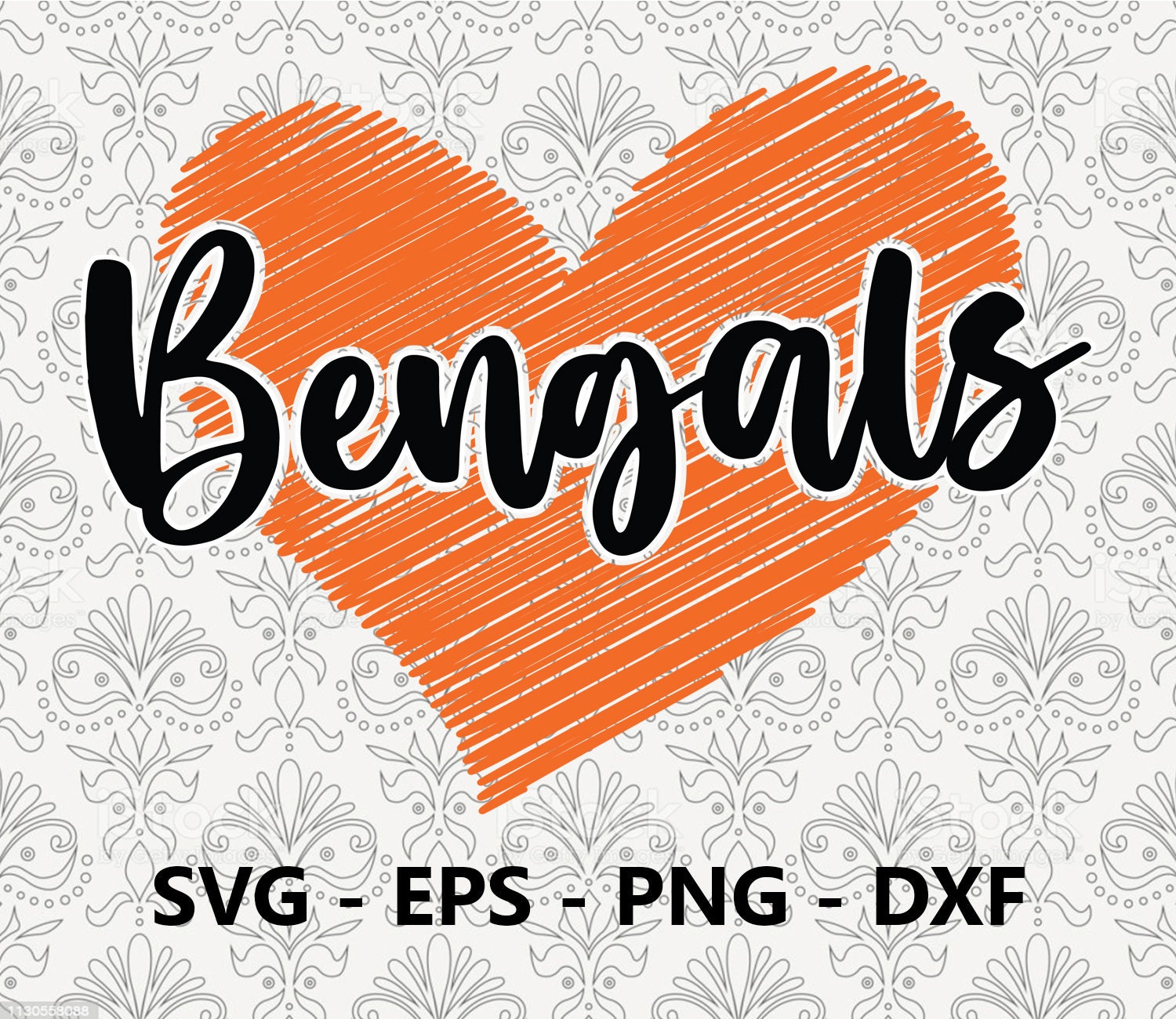 Bengals Football Love Svg, Eps, Png, Dxf, Pdf, Layered File, Ready for ...
