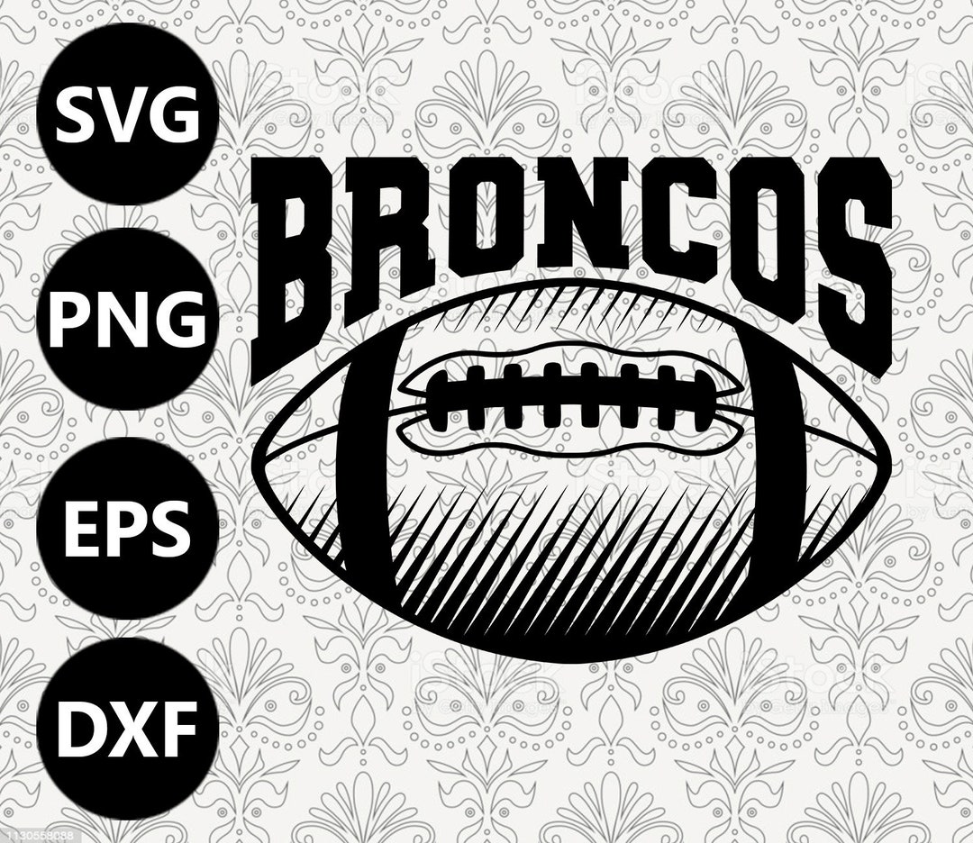 Broncos Football Shading Silhouette Team Clipart Vector Svg File for ...
