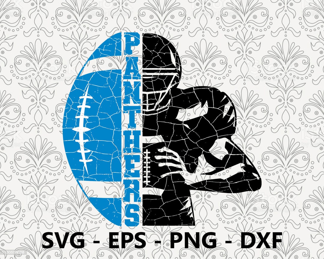 Panthers Distressed Half Hand Svg, Eps, Png, Dxf, Pdf, Layered File ...