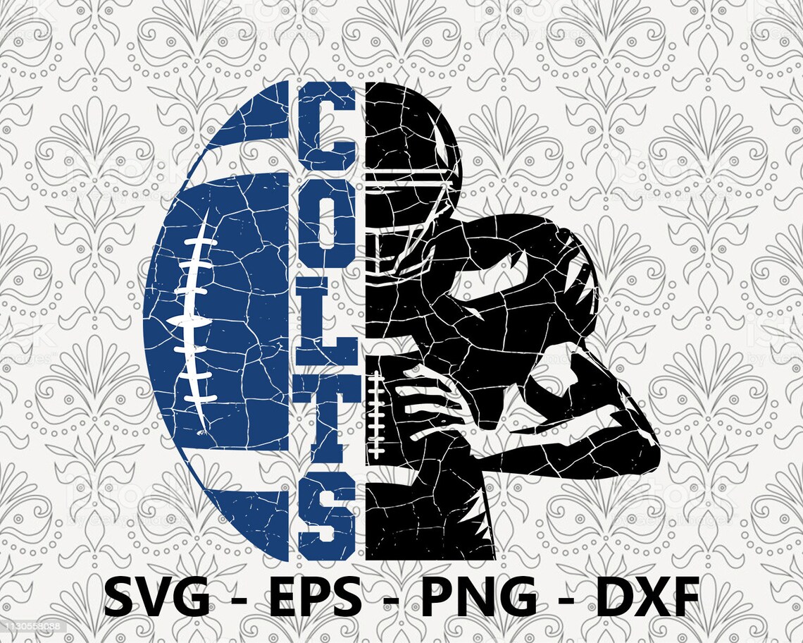 Colts Distressed Half Hand Svg Eps Png Dxf Pdf Layered - Etsy