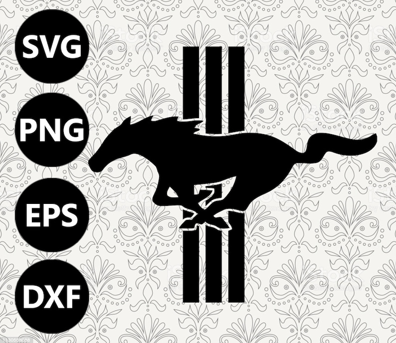 Ford Mustang Logo Silhouette Clipart Vector Svg File for Cutting With ...