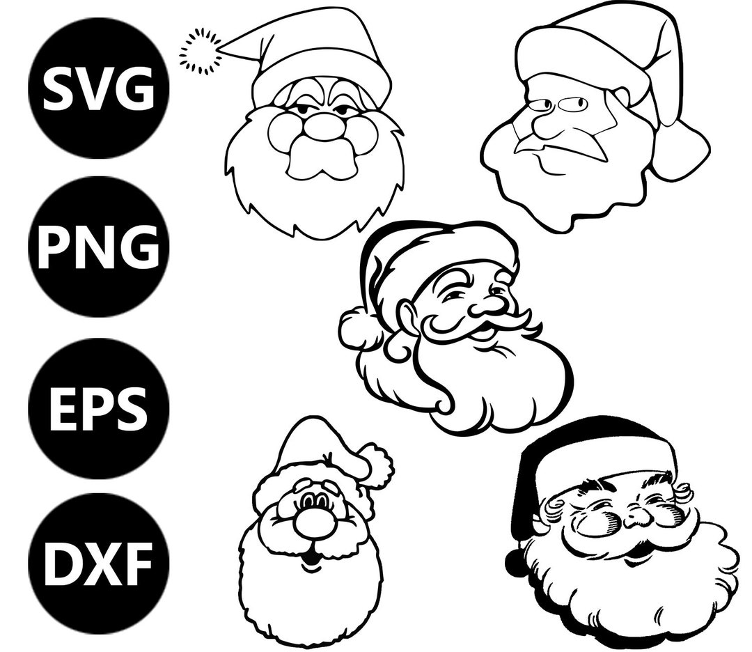 Santa Face Bundle SVG, Christmas Svg Files for Cutting With Cricut - Etsy