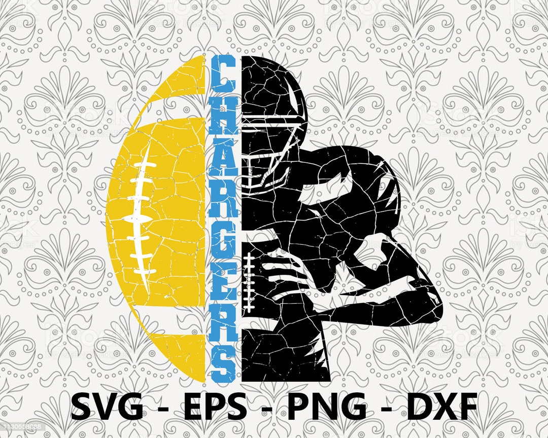 Chargers Distressed Half Hand Svg, Eps, Png, Dxf, Pdf, Layered File ...