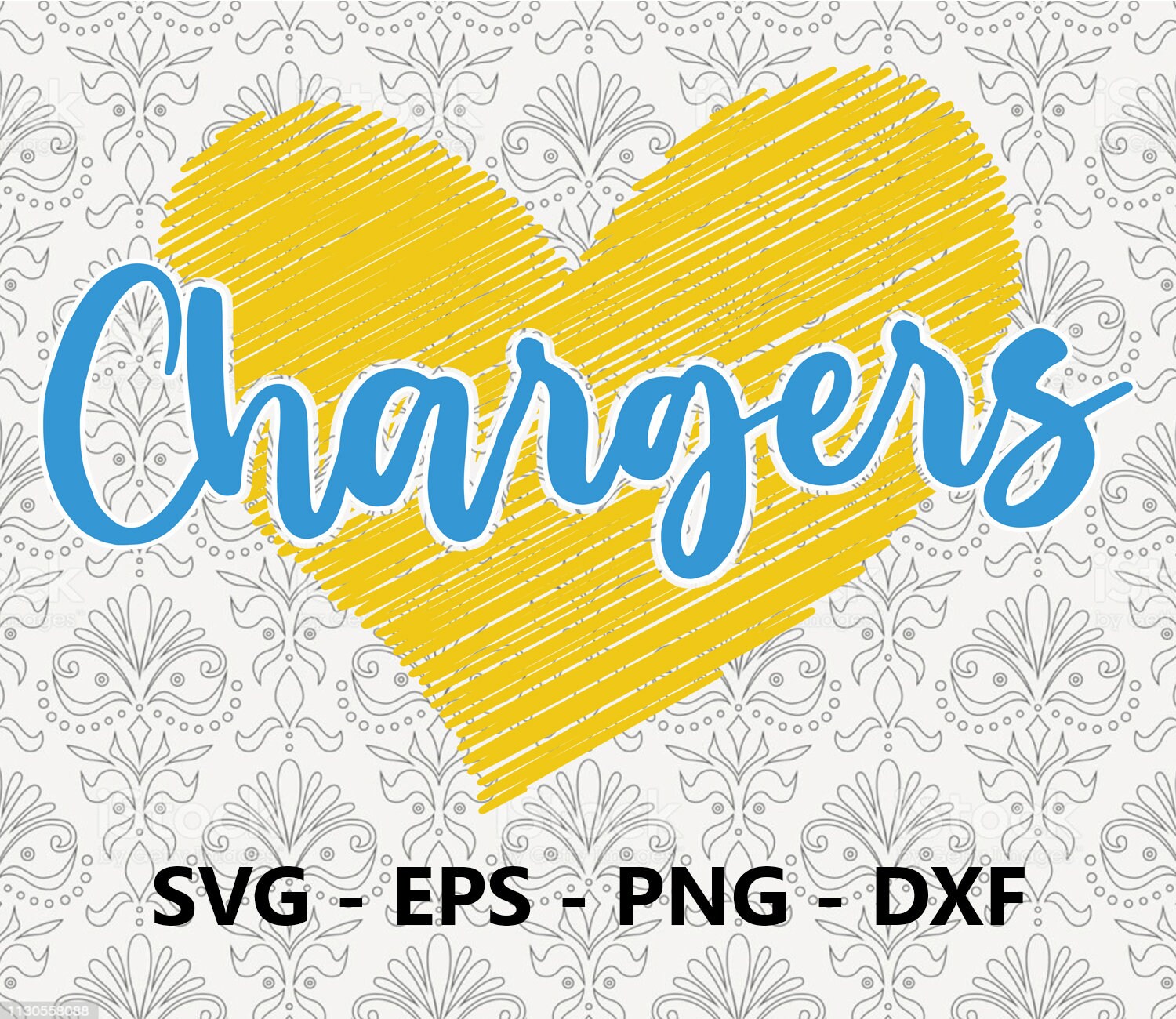 Chargers Football Love Svg, Eps, Png, Dxf, Pdf, Layered File, Ready for ...