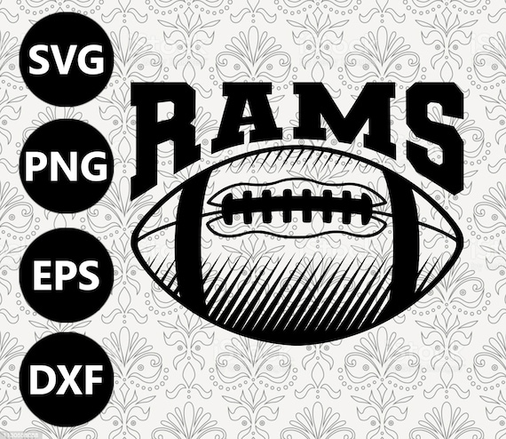 Rams Football Shading Silhouette Team Clipart Vector Svg File - Etsy