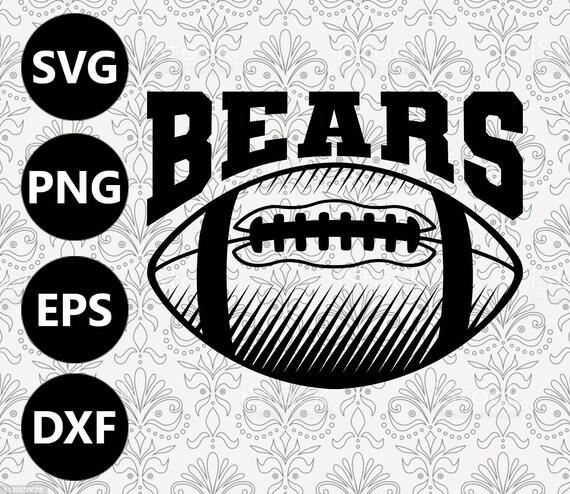 Bears Football Shading Silhouette Team Clipart Vector Svg File - Etsy