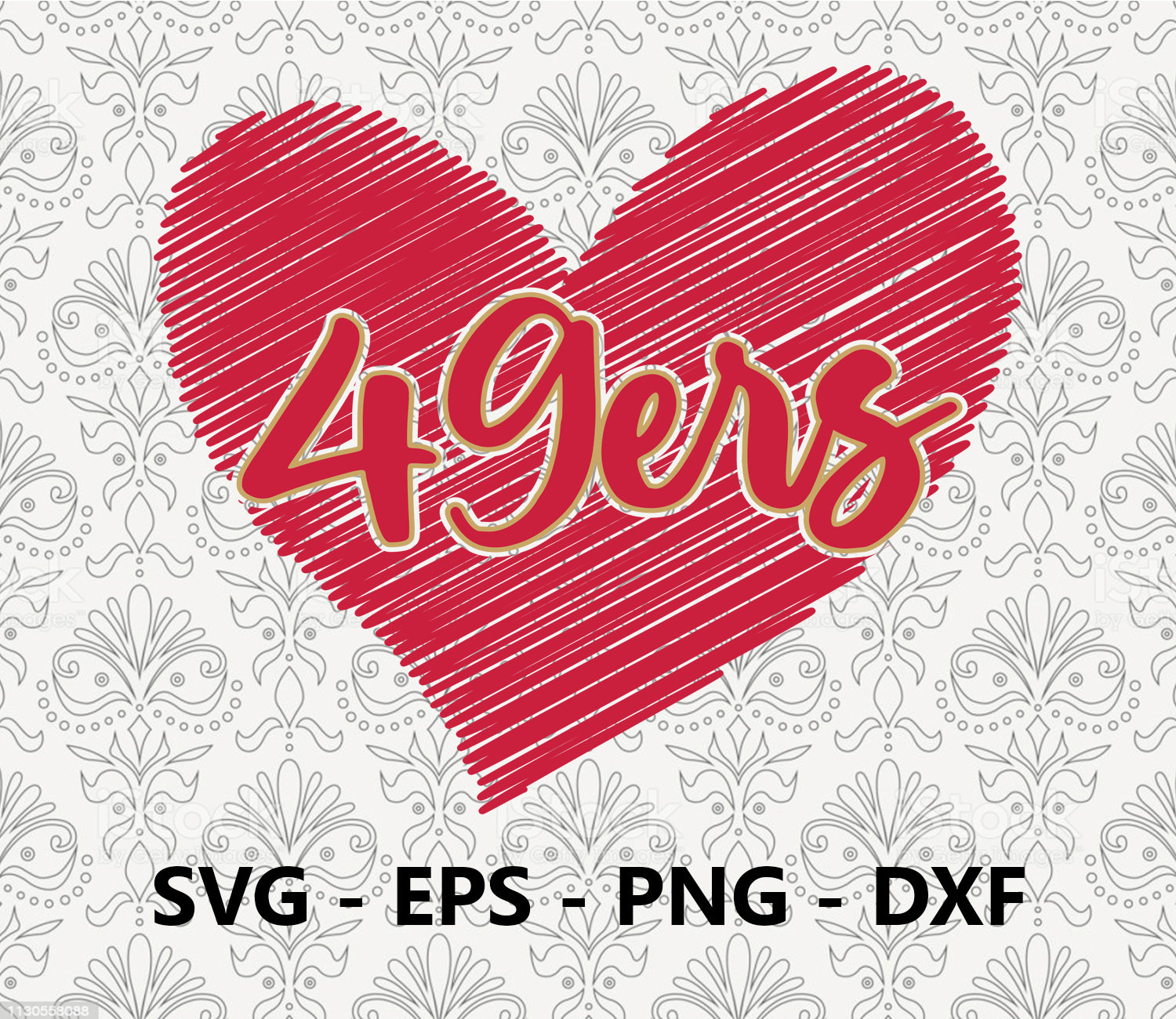 49ers Football Love Svg, Eps, Png, Dxf, Pdf, Layered File, Ready for ...