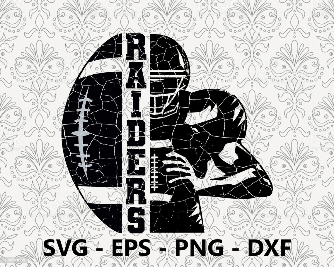Raiders Distressed Half Hand Svg, Eps, Png, Dxf, Pdf, Layered File ...