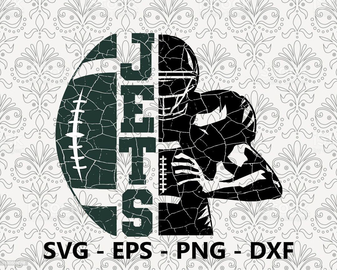 Jets Distressed Half Hand Svg, Eps, Png, Dxf, Pdf, Layered File, Ready ...