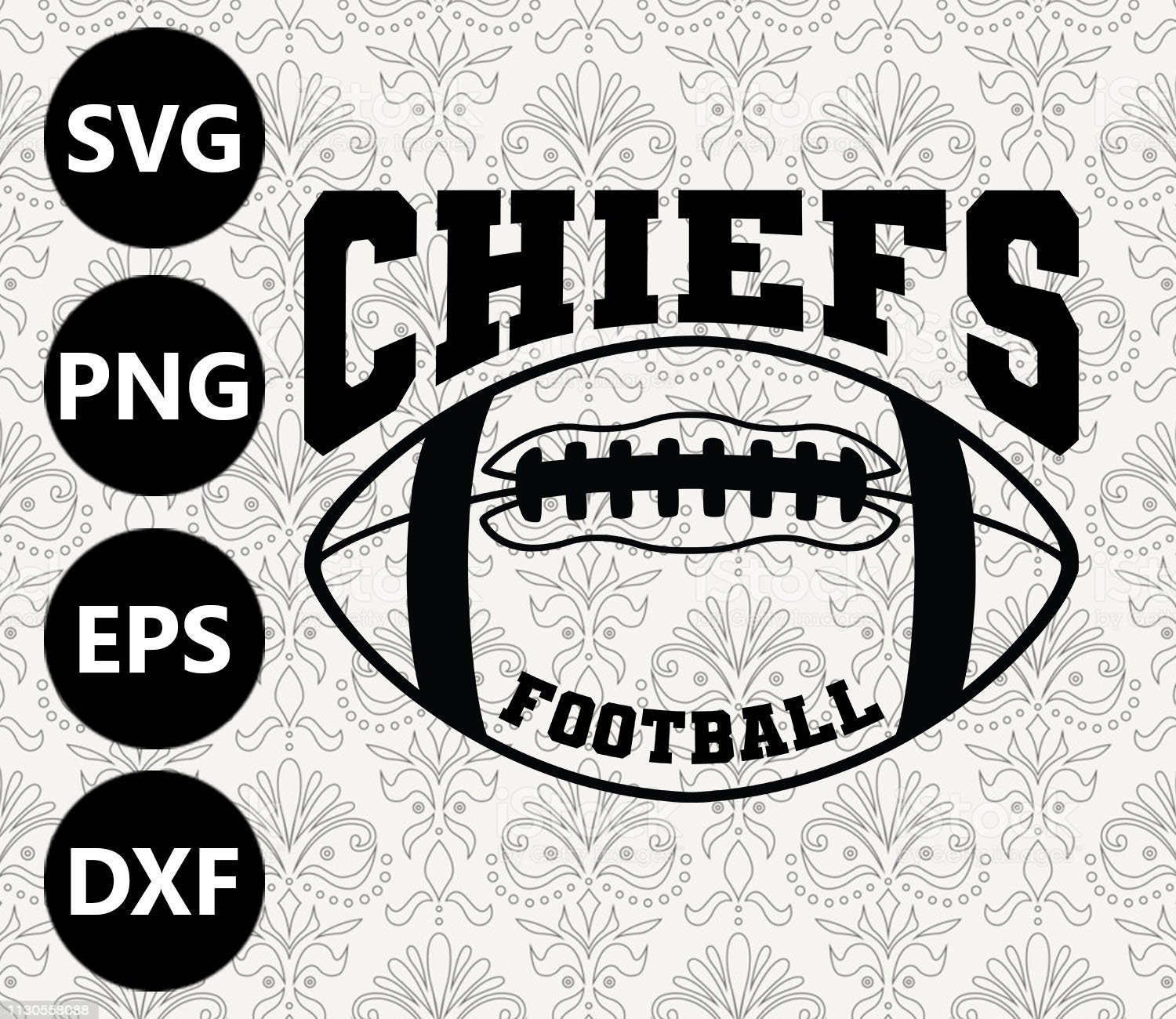 Chiefs Football Silhouette Team Clipart Vector Svg File for Cutting ...