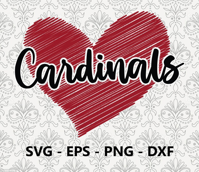 Cardinals Football Love Svg, Eps, Png, Dxf, Pdf, Layered File, Ready ...
