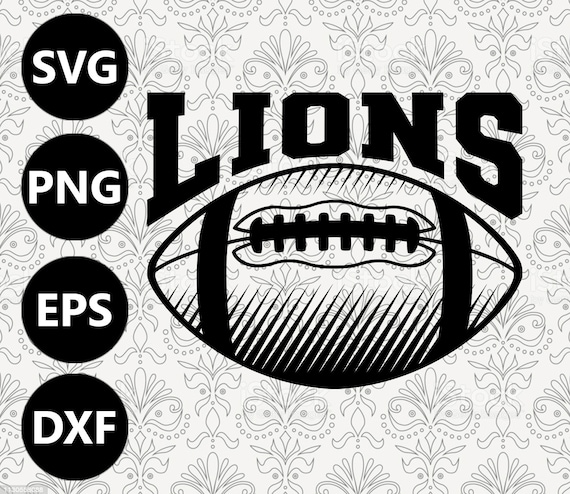 Lions Football Shading Silhouette Team Clipart Vector Svg File - Etsy