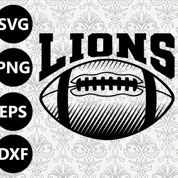 Lions Football Svg - Etsy