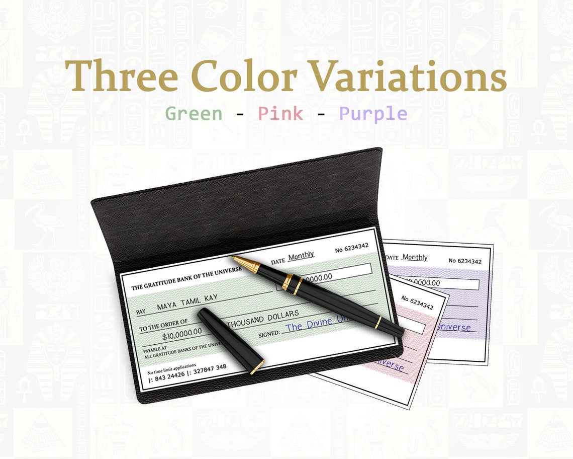 Printable Blank Check, Money Manifestation Check, Law of Attraction ...