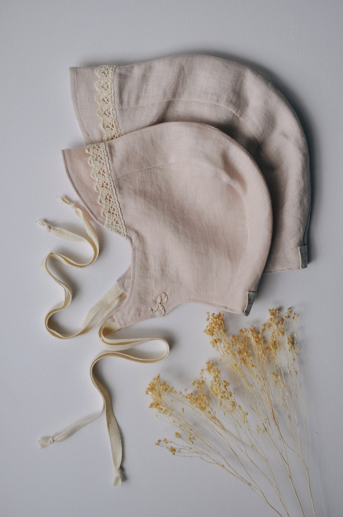 Vintage Newborn Linen Bonnet With Ties Boho Kids Summer Hat - Etsy